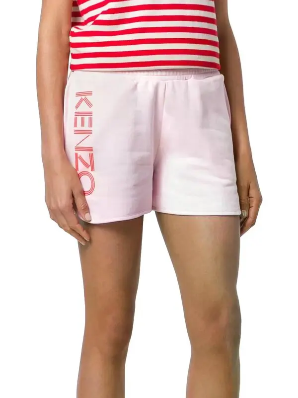 Kenzo Logo Print Track Shorts - Pink