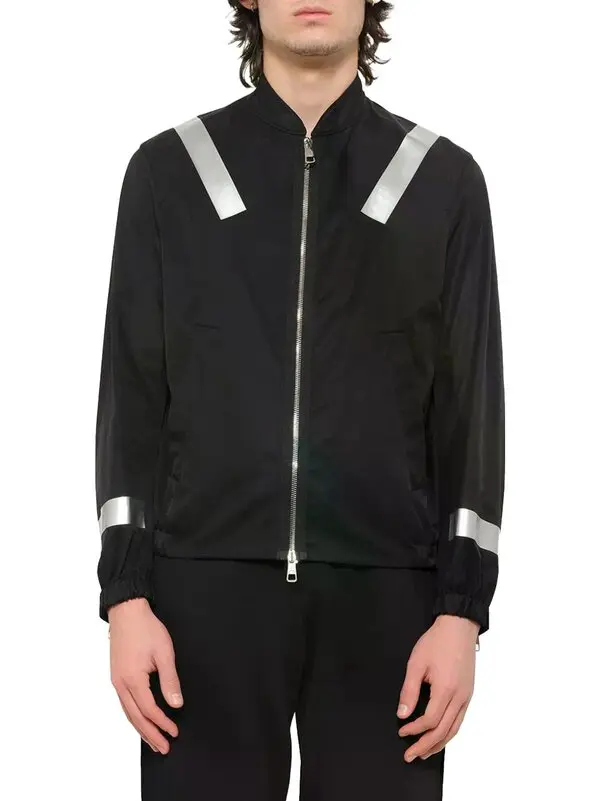 Neil Barrett Silver-tone Reflective Stripe Bomber Jacket - Black