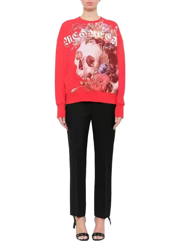 Alexander McQueen Skull Print Sweatshirt - Red
