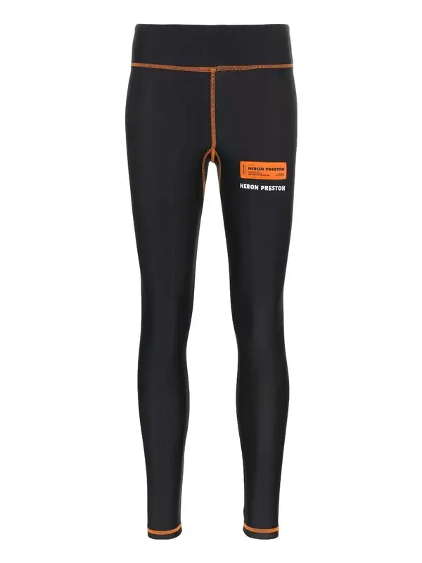 Heron Preston High Waist Contrast Stitch Leggings - Black