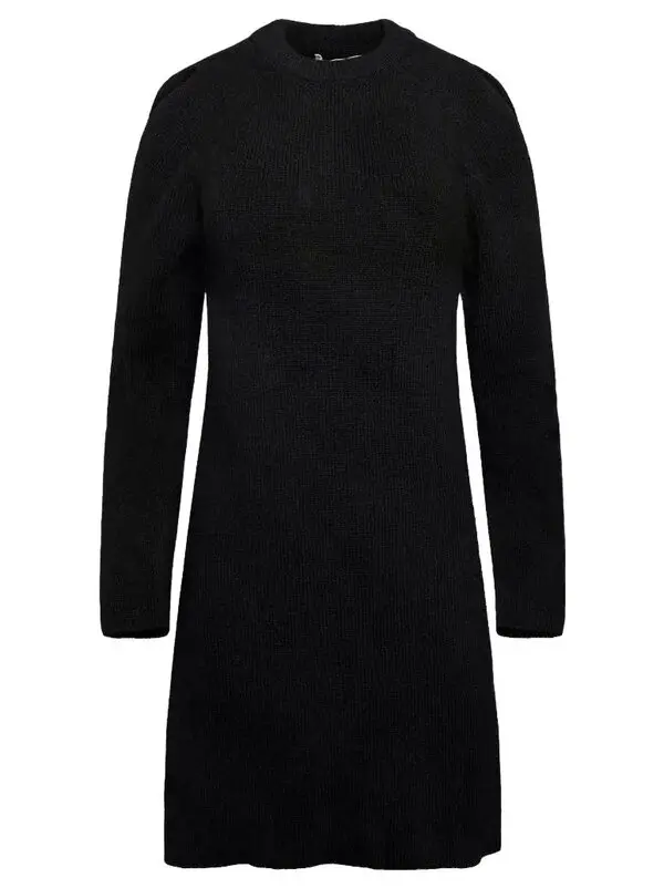 Chloé Wool-alpaca Blend Cut-out Knit Dress - Black