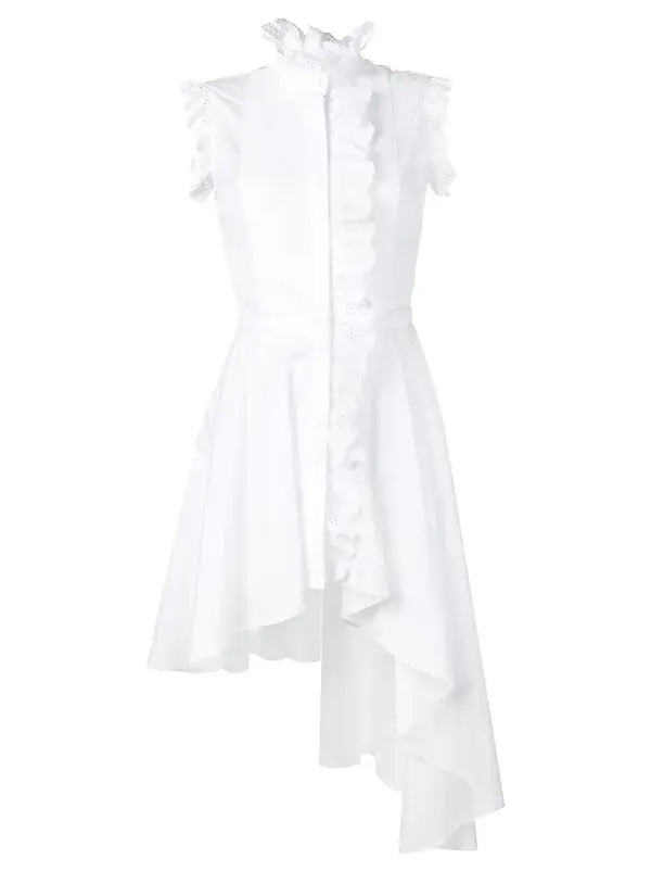 Alexander McQueen Broderie Anglaise Trim Dress - White