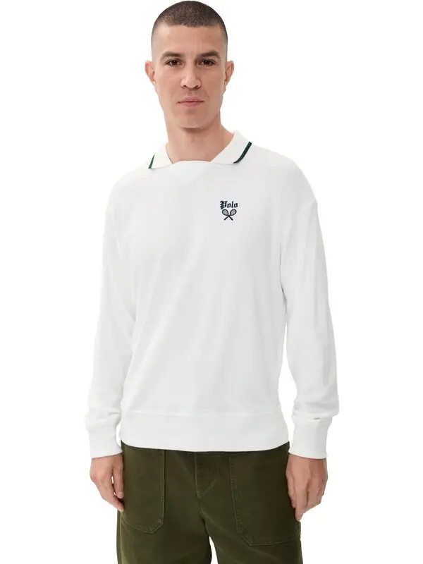 Polo Ralph Lauren Tennis Logo Polo Sweatshirt - White
