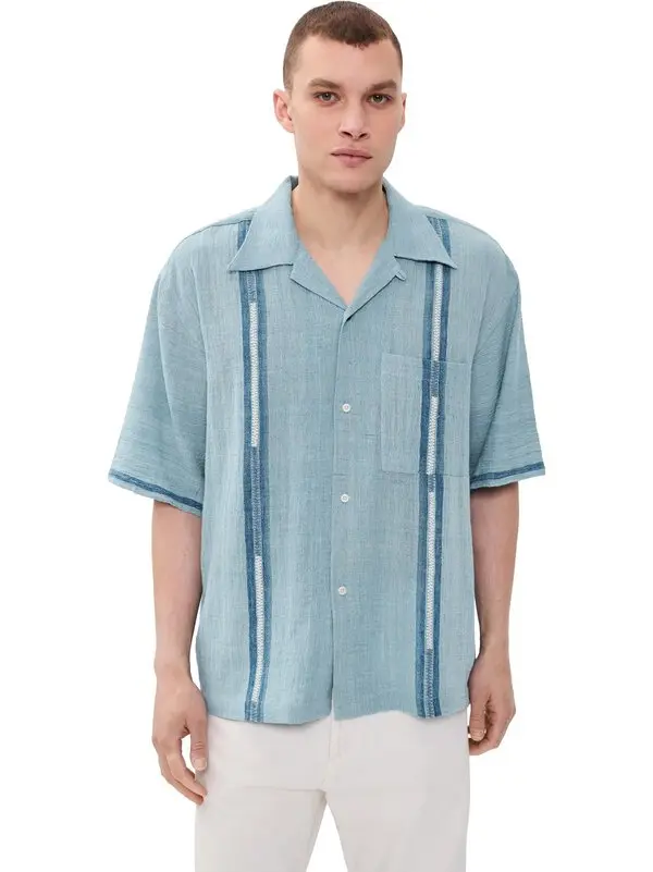 KARDO Rohit Hand Embroidered Shirt - Blue