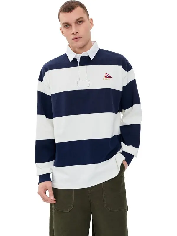 Polo Ralph Lauren Original Label Rugby Polo Shirt - Newport Navy/deckwash White