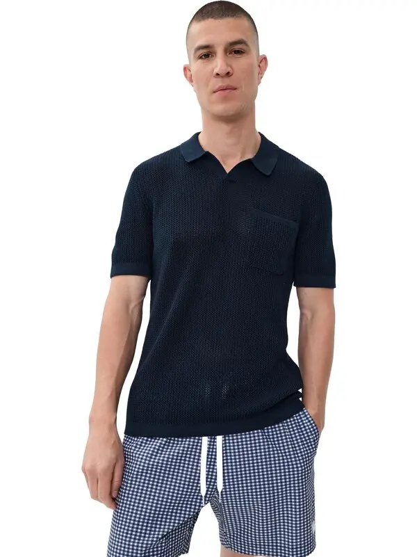 RHONE Coastal Johnny Collar Polo - True Navy