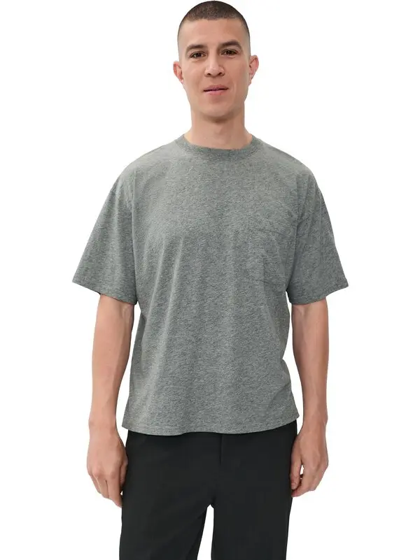 FRAME Relaxed Pocket Tee - Light Grey Melange