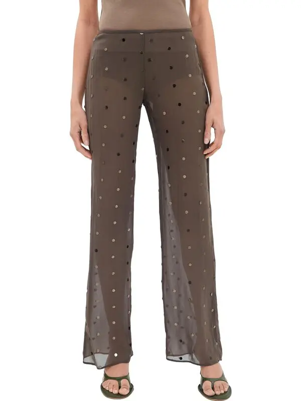 Bec & Bridge Arielle Sequin Pants - Milk Chocolate