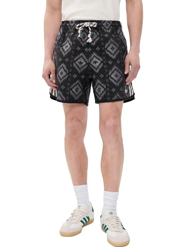 Adidas X Clot Edison Chen Geometric Pattern Shorts - Carbon