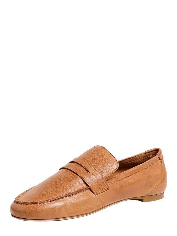 JAMIE HALLER The Unlined Penny Loafers - Cuoio
