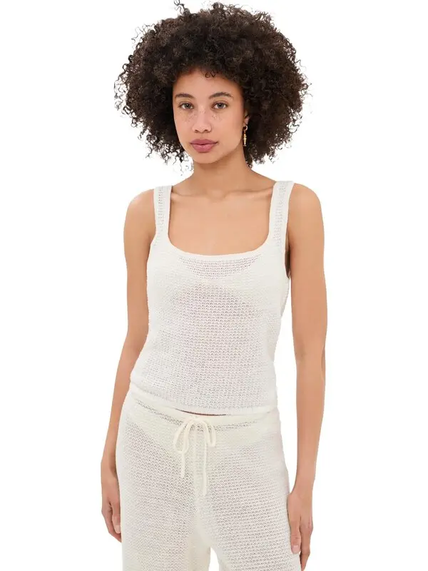 Onia Square Neck Knit Tank - Egret