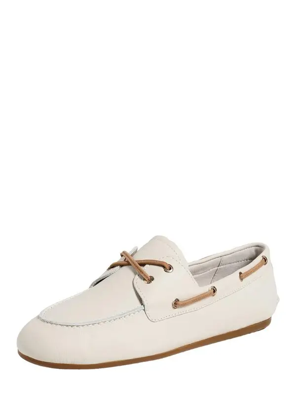 Sperry Slimboat Leather Boat Shoes - Cream