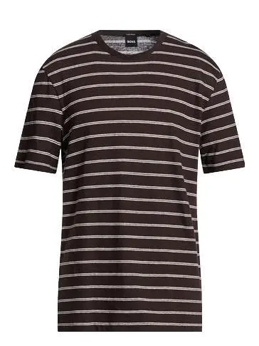 BOSS T-shirt Size Cotton, Linen - Brown