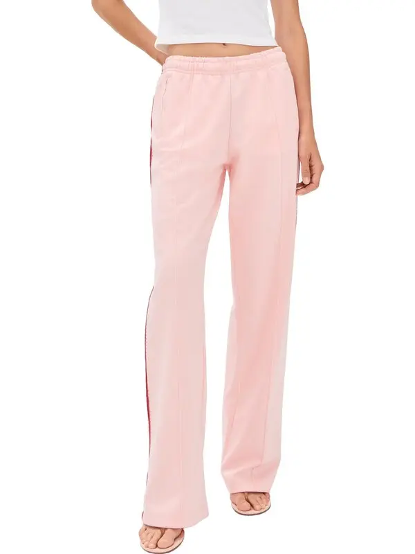 RE/DONE Sunland Track Pants - Pink Salt With Red