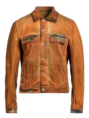 Rick Owens Cotton Denim Trucker Jacket - Orange