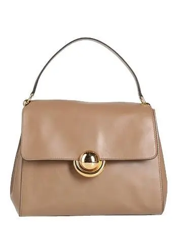 Furla Leather Flap Handbag - Beige