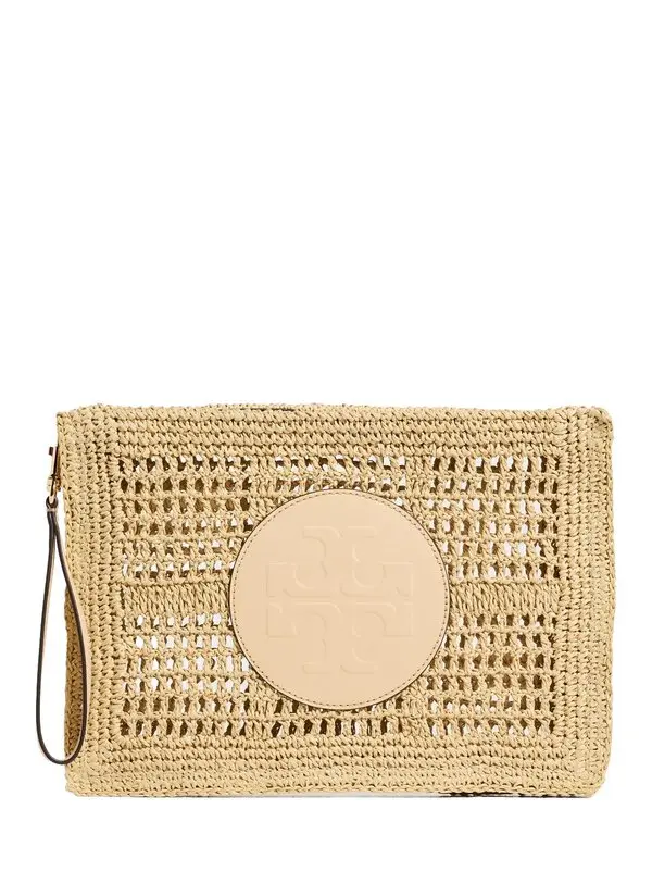 Tory Burch Ella Hand-crocheted Pouch - Natural