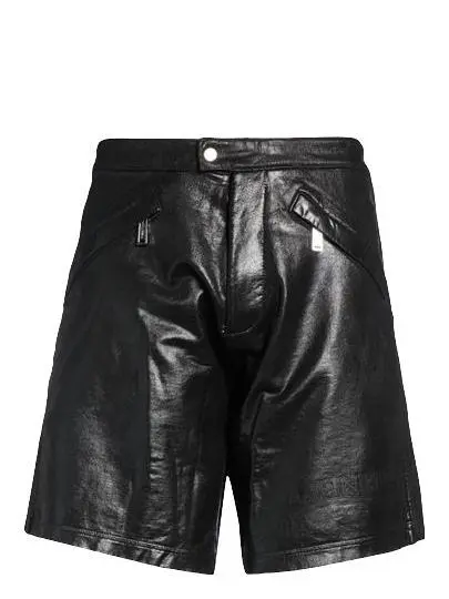 Dsquared2 High Waisted Cotton Shorts With Coated Effect - Black