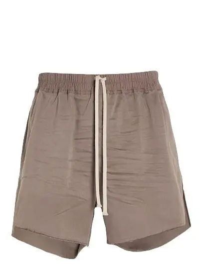 Rick Owens Taupe Cotton Gabardine Shorts - Grey
