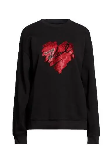 Karl Lagerfeld Organic Cotton Sweatshirt With Appliqu - Black