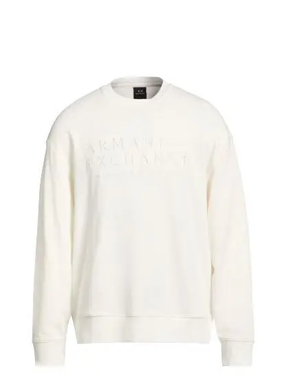 Armani Exchange Cotton And Linen Blend Sweatshirt - Off White