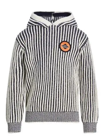 SLOWEAR Virgin Wool Cable-knit Hoodie - Navy