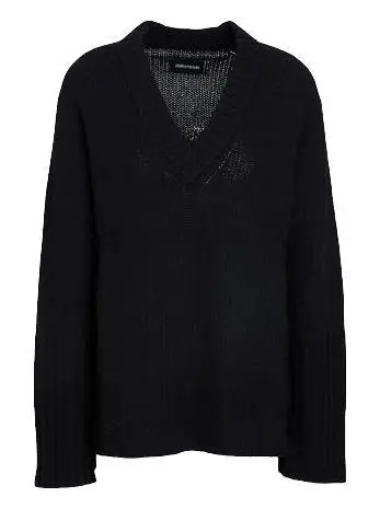Zadig&Voltaire Merino Wool Sweater With Metallic Trim - Black