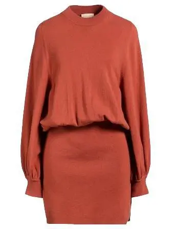 SEMICOUTURE Bodycon Knit Dress In Virgin Wool And Cashmere - Red