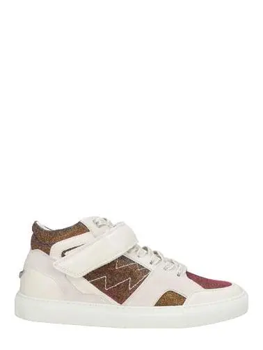 Zadig&Voltaire High-top Sneakers In Leather And Textile Fibers - White