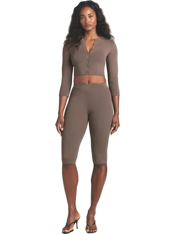 SKIMS Refined Knit Cropped Cardigan - Amethyst