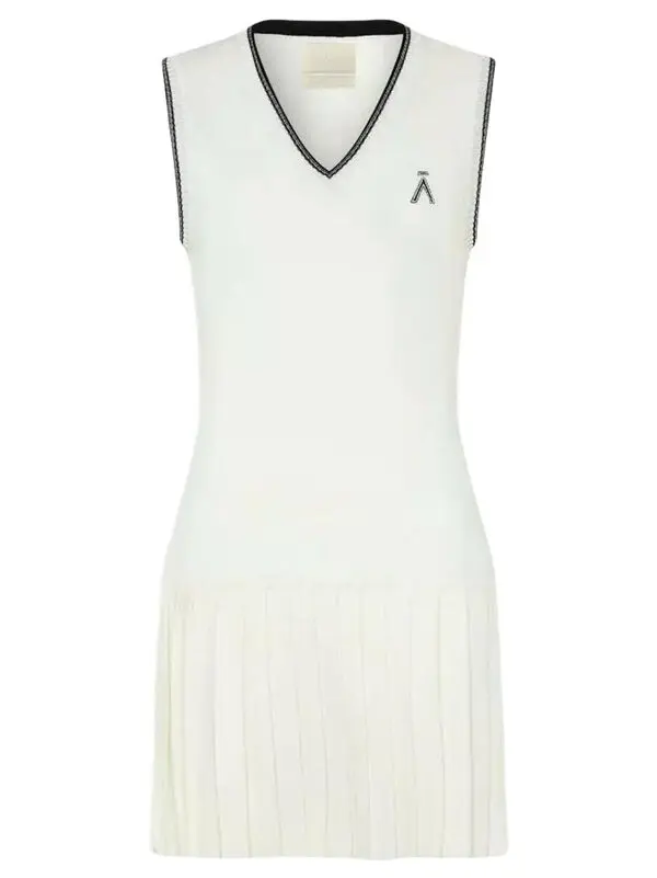 AMAN Knitted Pleated Dress - Neutrals
