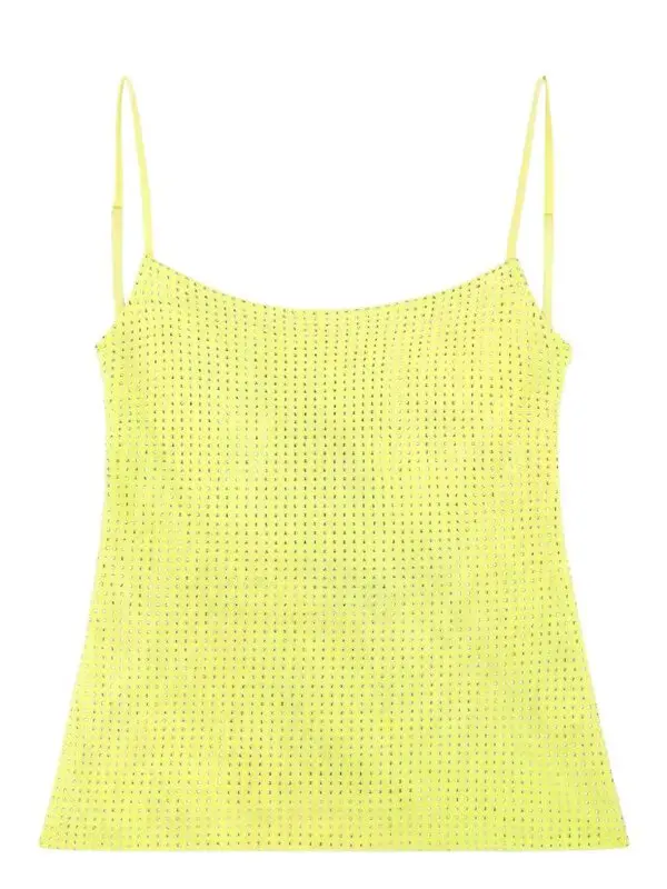 AREA Crystal Embellished Top - Yellow