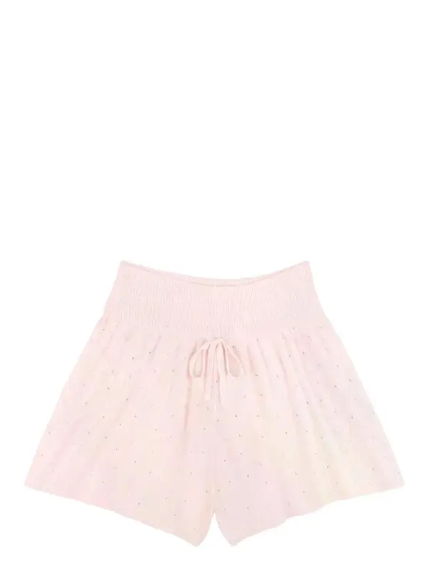 AREA Crystal Embellished Shorts - Pink