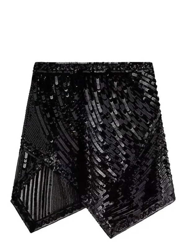 Emilio Pucci Embroidered Tulle Scarf Skirt - Black