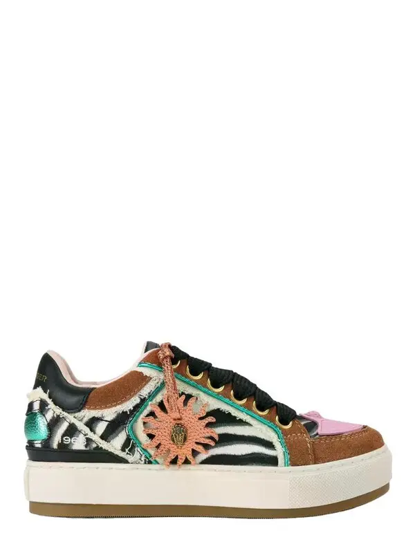 Kurt Geiger Zebra Print Sunbeam Tag Sneakers - Brown