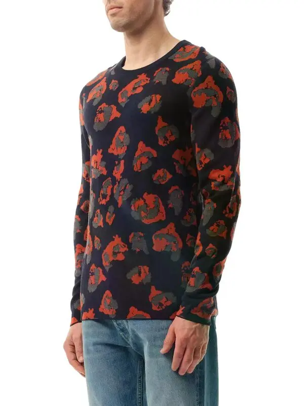 LANVIN Leopard Jacquard Sweater - Blue
