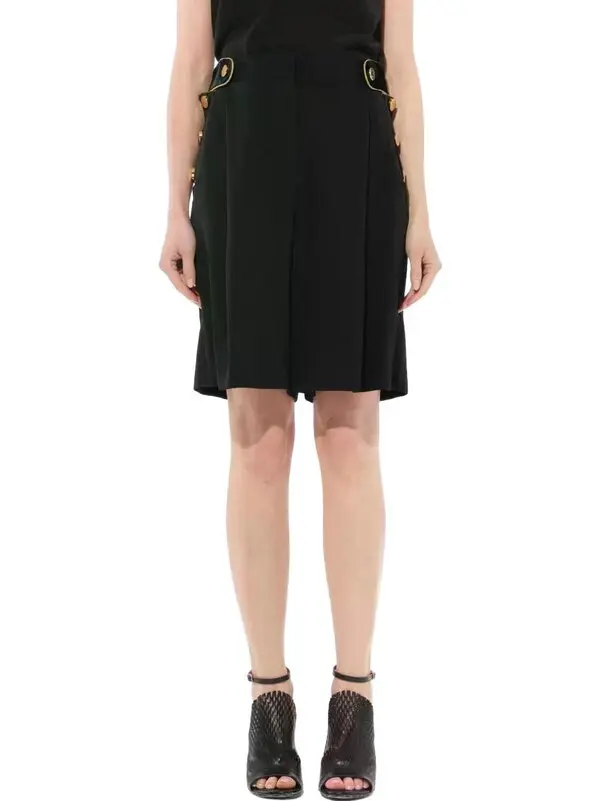 Givenchy Pleated Shorts With Button Detail - Black