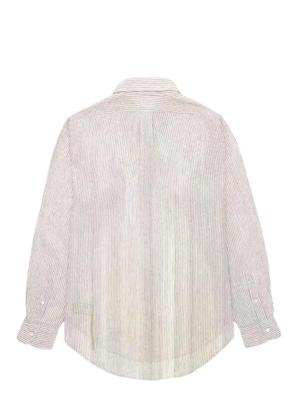 FORTELA King Striped-pattern Linen Shirt - Brown