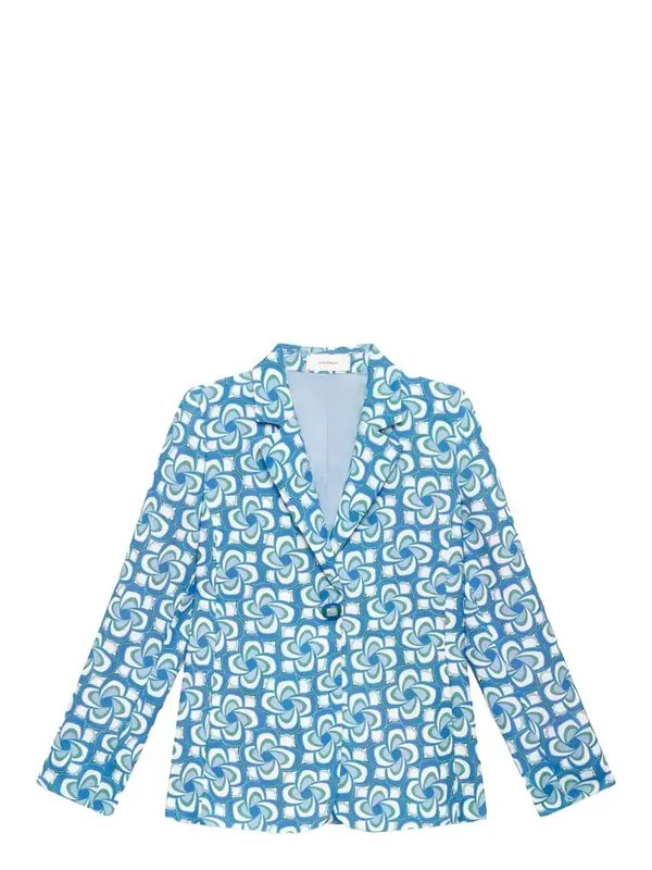 Malìparmi Geometric Pattern Jacket - Blue