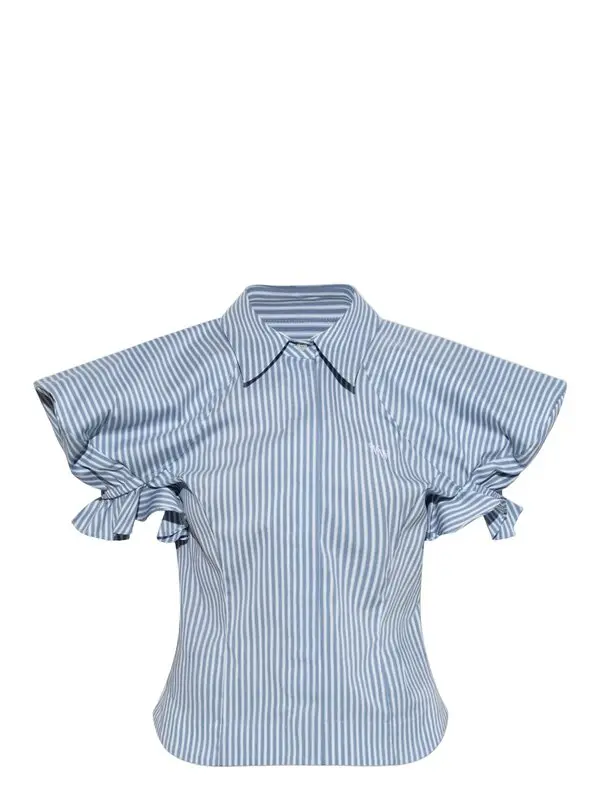 VIVIENNE WESTWOOD Gexy" Striped Shirt With Puffed Sleeves - Blue