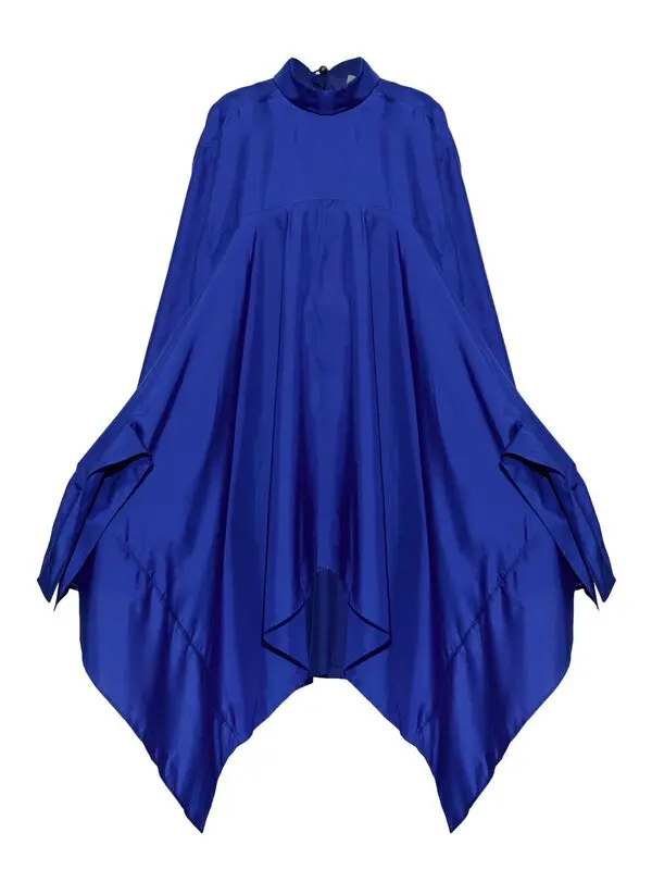 LANVIN Asymmetrical Crinkled Effect Top - Blue