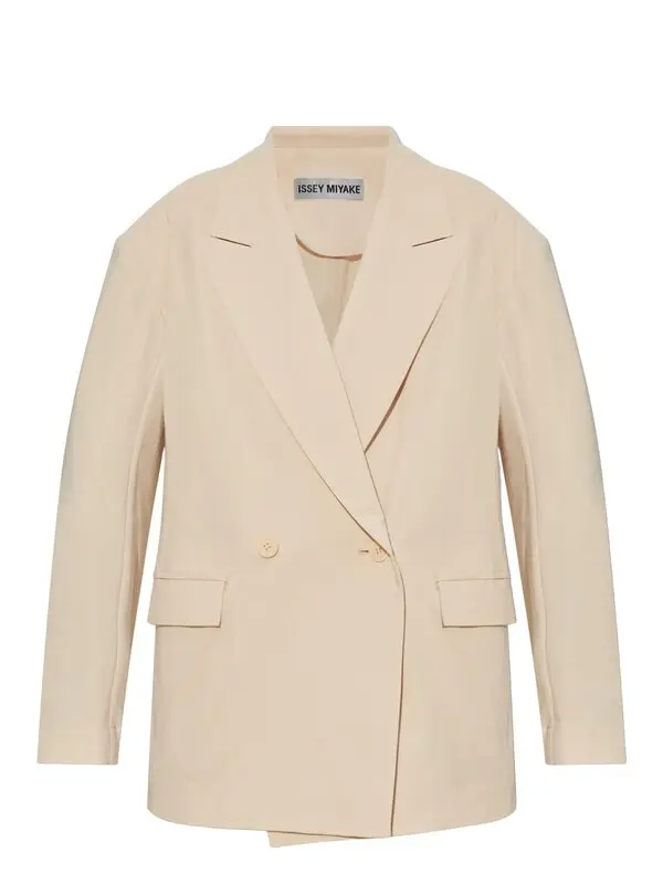 Issey Miyake Double-breasted Blazer With Wide Lapels - Beige
