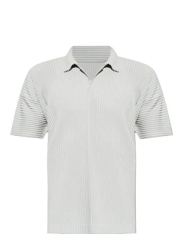 Issey Miyake Pleated Polo - Grey