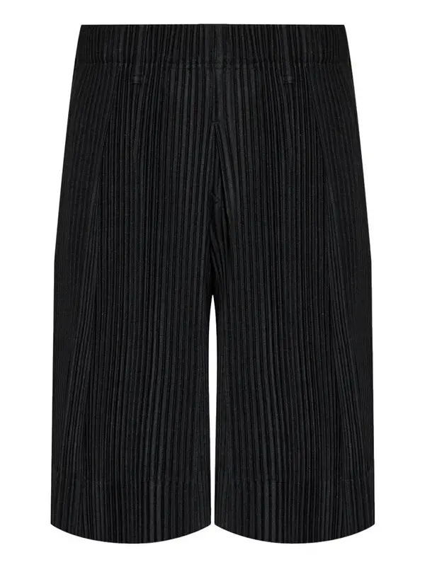 Issey Miyake Pleated Knee Length Shorts - Black