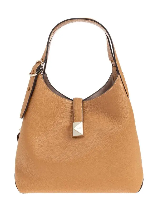 Kate Spade New York Deco" Leather Bucket Bag With Gold Tone Hardware - Beige