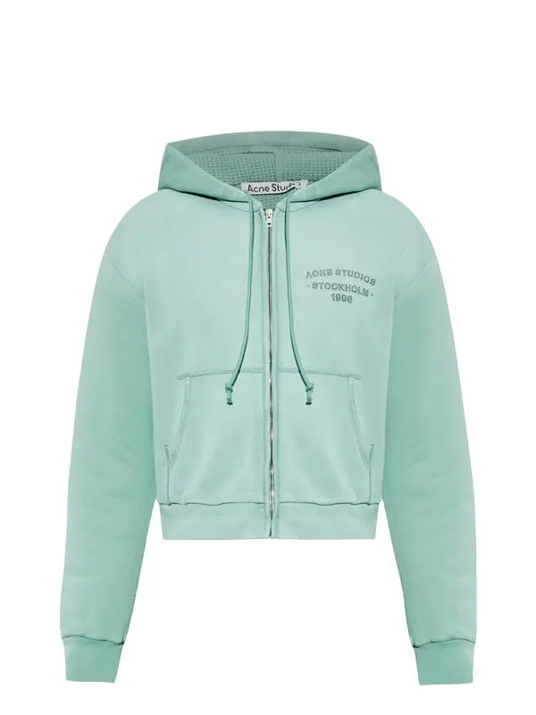 Acne Studios Zip-up Cropped Hoodie - Green