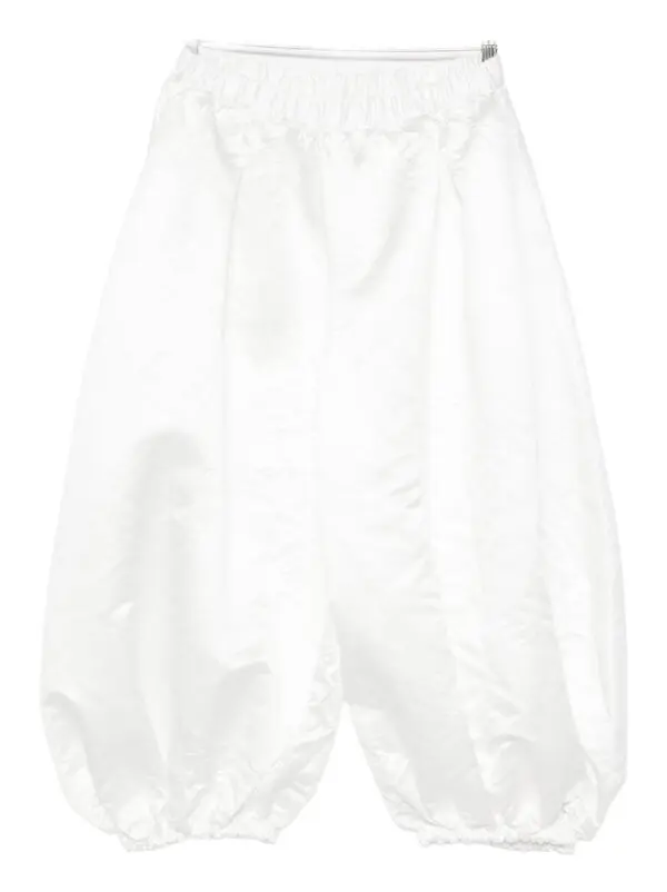 Comme Des Garçons Balloon Trousers With Elasticated Waistband And Cuffs - White
