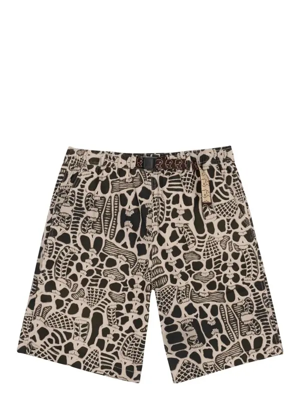 BRAIN DEAD Skull Climber Printed Shorts - Beige
