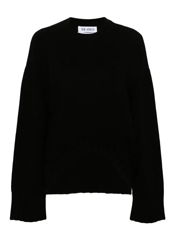 Attico Wool Blend Crewneck Sweater - Black
