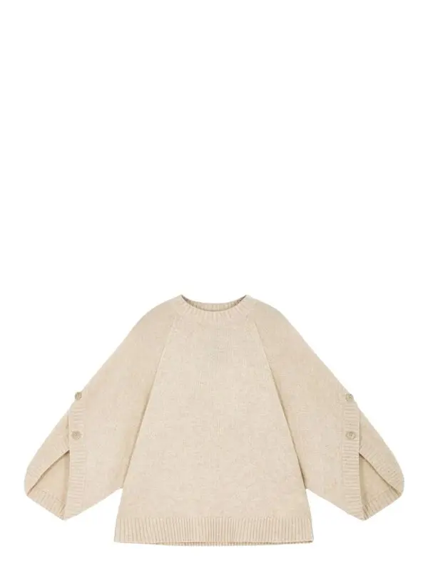Max Mara Crew Neck Sweater In Cashmere Wool - Beige